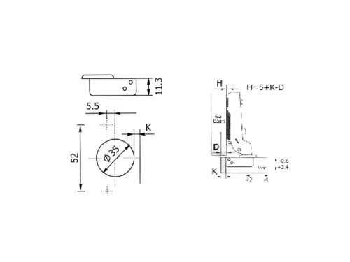 บานพับถ้วย 35 มม. รุ่น 3012 ระบบ Soft Close - ศูนย์รวม อุปกรณ์ ...
